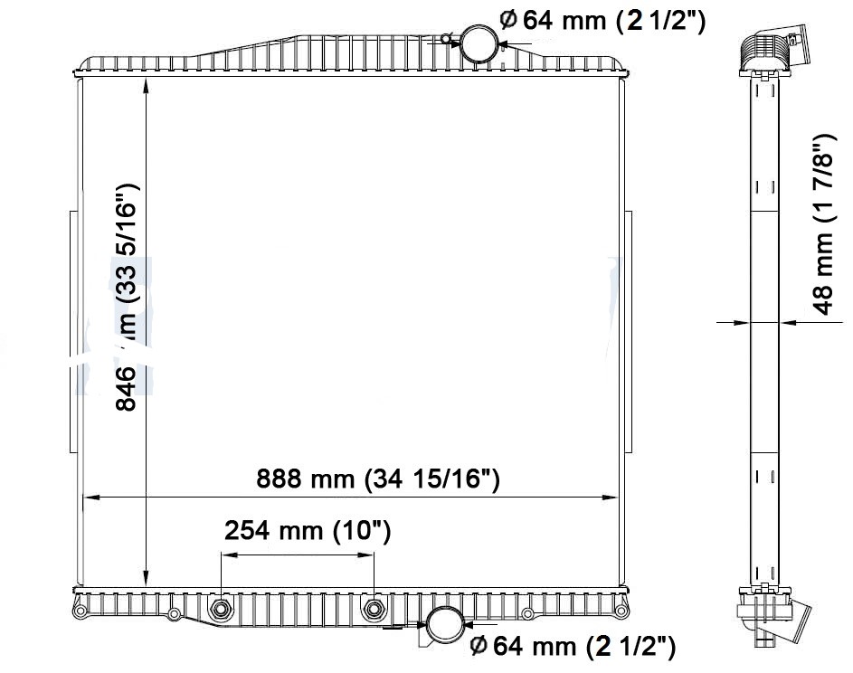 1040218 3MF5553M Mack / Volvo Truck Radiator - Fits Models: Mack PNG ...